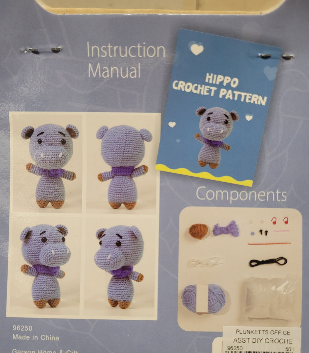 Amigurumi Hippo DIY Crochet Kit– Plunkett's Hallmark