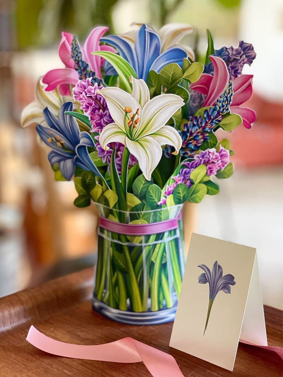 Life Sized Pop-Up Flower Bouquet: Lilies & Lupines– Plunkett's Hallmark
